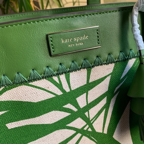 kate spade | Bags | Authentic Kate Spade Leatherthick Cotton Linen ...
